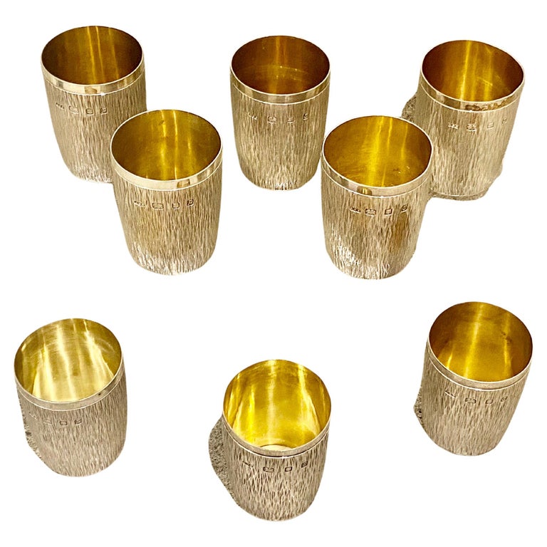 Gerald Benney, Elizabeth II Modernist Sterling Silver Gilt Beaker ...