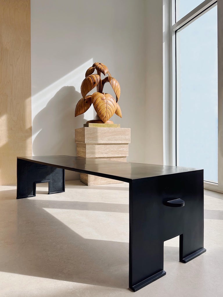 Stepped Vintage Honed Italian Travertine Marble Pedestal Table Base For ...