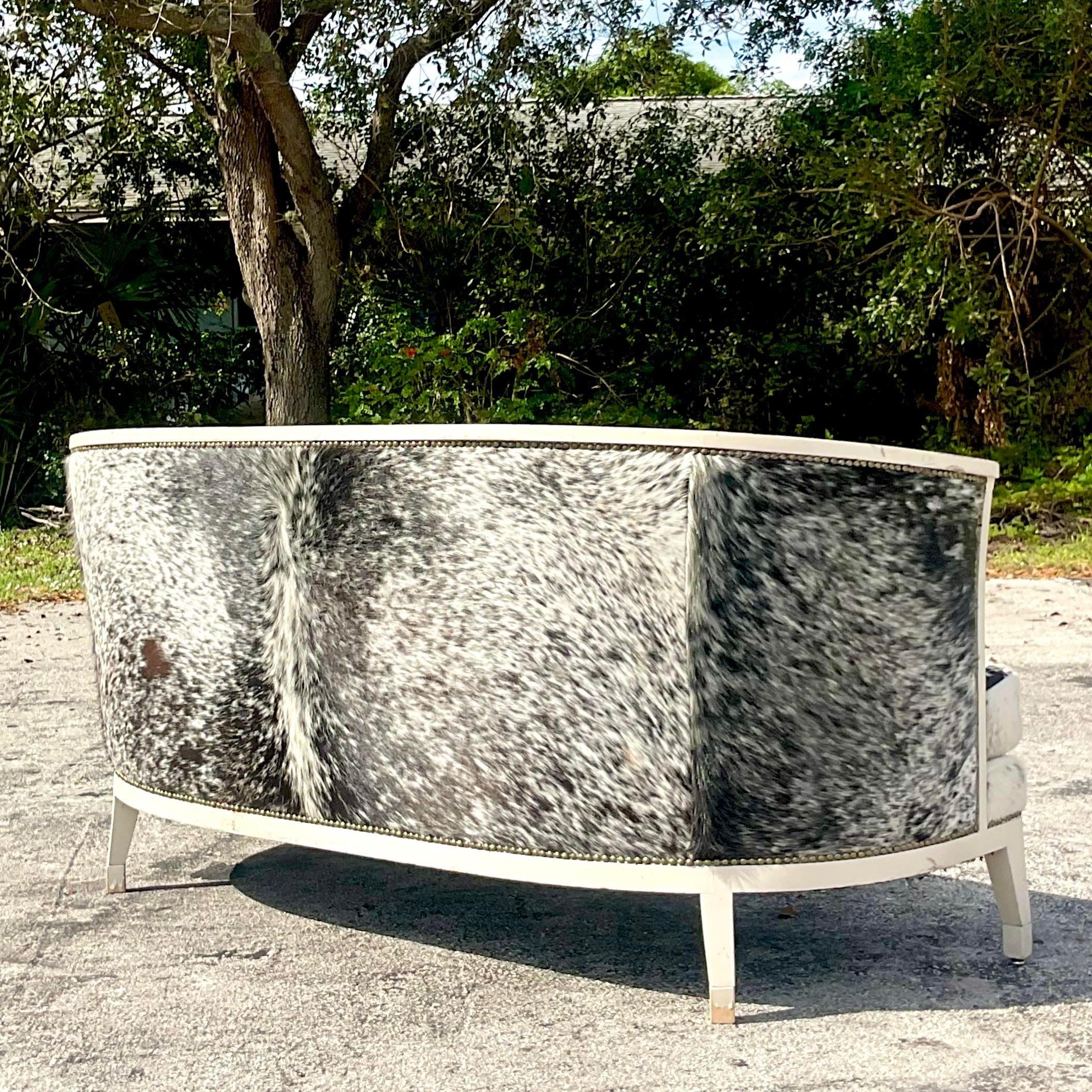 Vintage 20th Century Pony Hide Sofa For Sale at 1stDibs