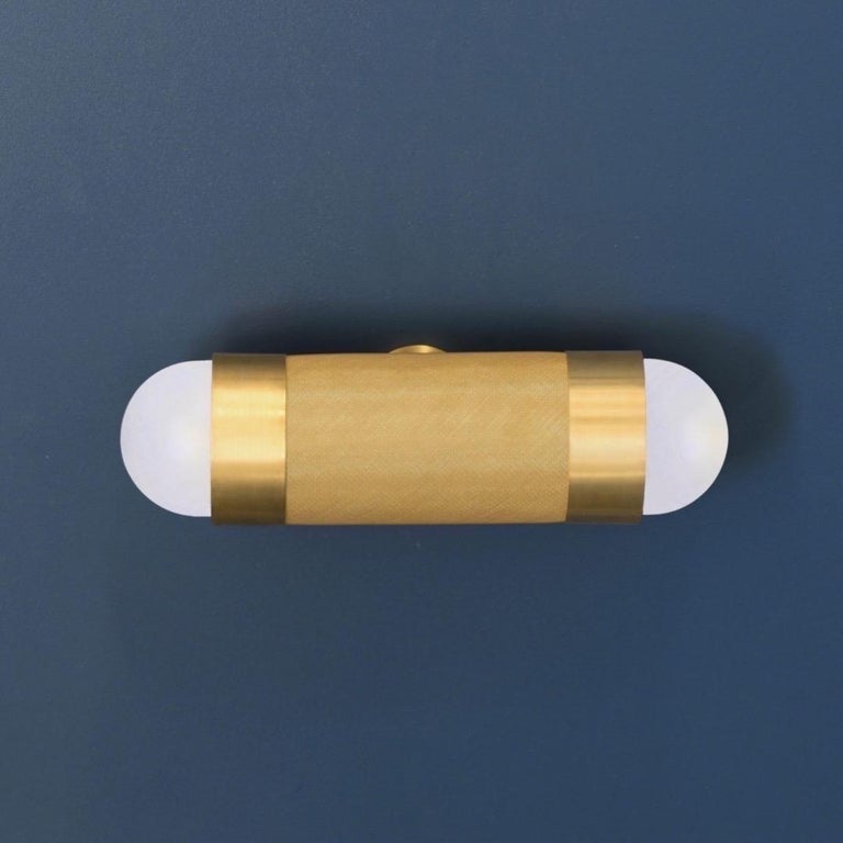 LOOM Brushed and Woven Brass Cylindrical Wall Light, Wall Sconce For ...