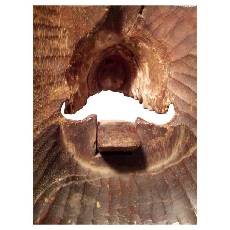 Antique, Danced, w/Patina Japanese Kitsune 'Fox' Mask w/Articulating ...