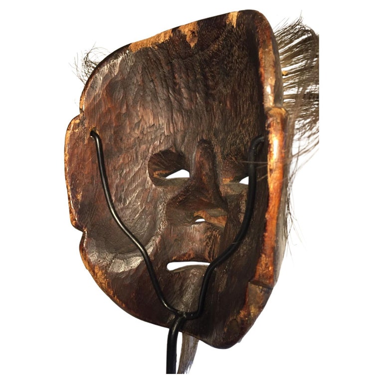 Antique Ca1600s/17th Century Japanese Noh Mask, Patina/Danced, Old Man ...