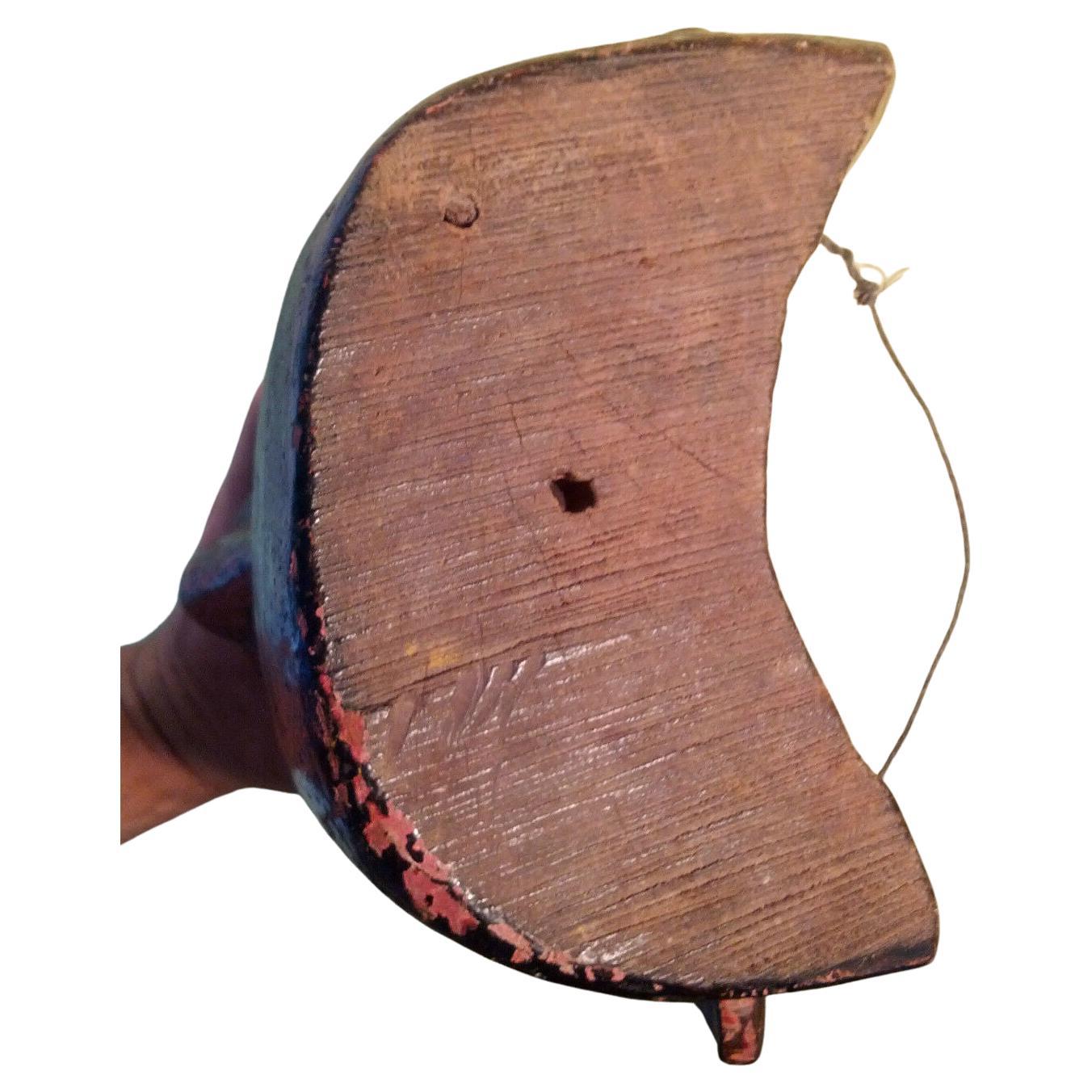 Antique Ethnographic Danced Polychrome Sri Lankan Wooden Dance Mask ...