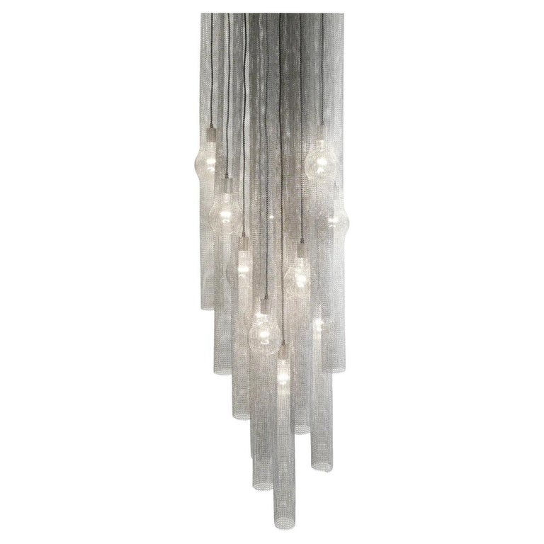 Brutalist Industrial Style Chainmail Chandelier Boa by Fuse Lighting ...