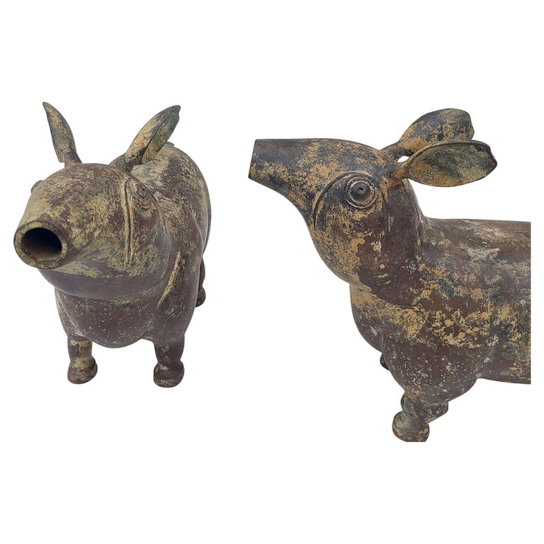 Pair Bronze Animal Sculptures For Sale at 1stDibs