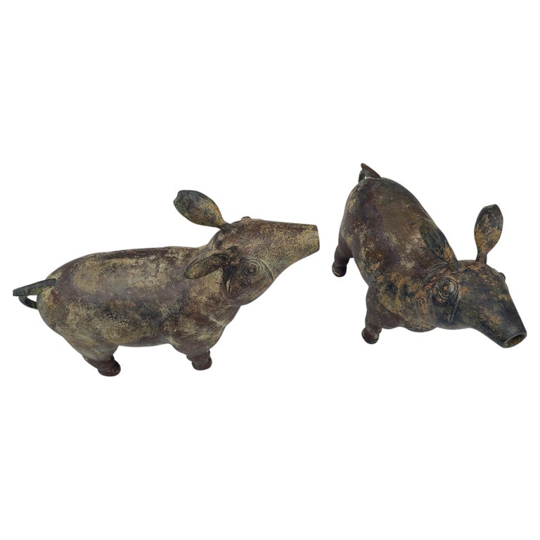 Pair Bronze Animal Sculptures For Sale at 1stDibs