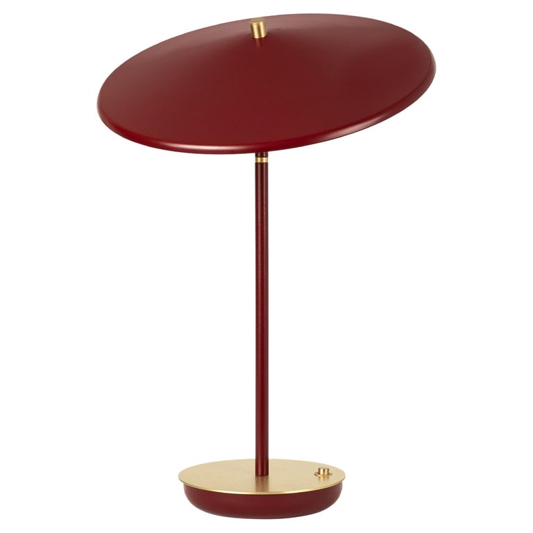 Artist Table Lamp, Maroon and Gold, Tilting Shader For Sale at 1stDibs