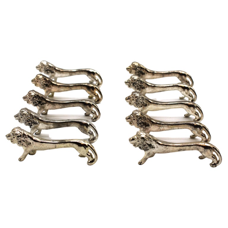 Mid-20th Century Set of Lion Knife Rests For Sale at 1stDibs