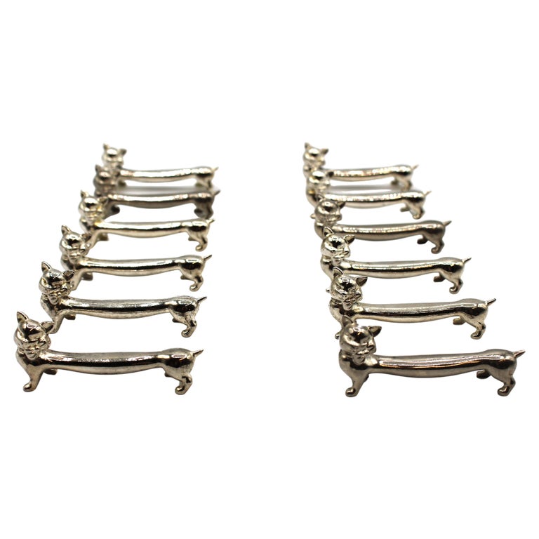 Mid-Century Modern Set of Cat Knife Rests For Sale at 1stDibs