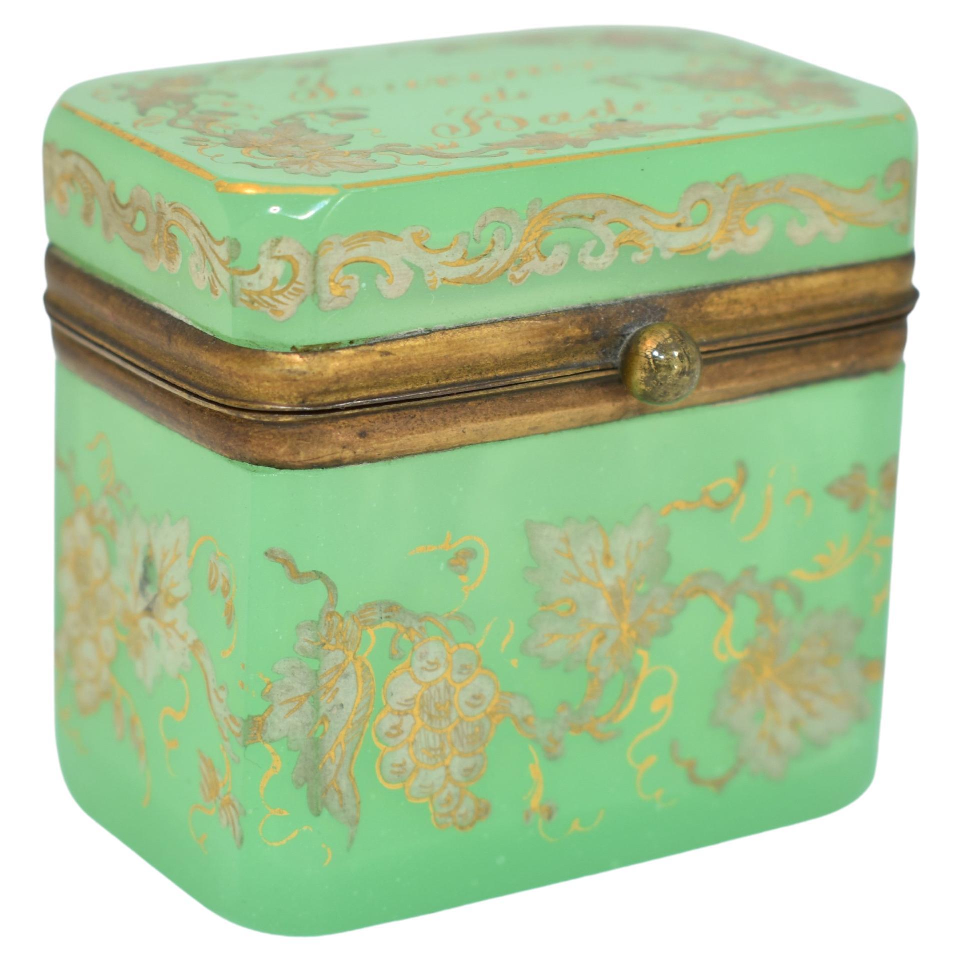 French 19th Century Green Opaline Box at 1stDibs