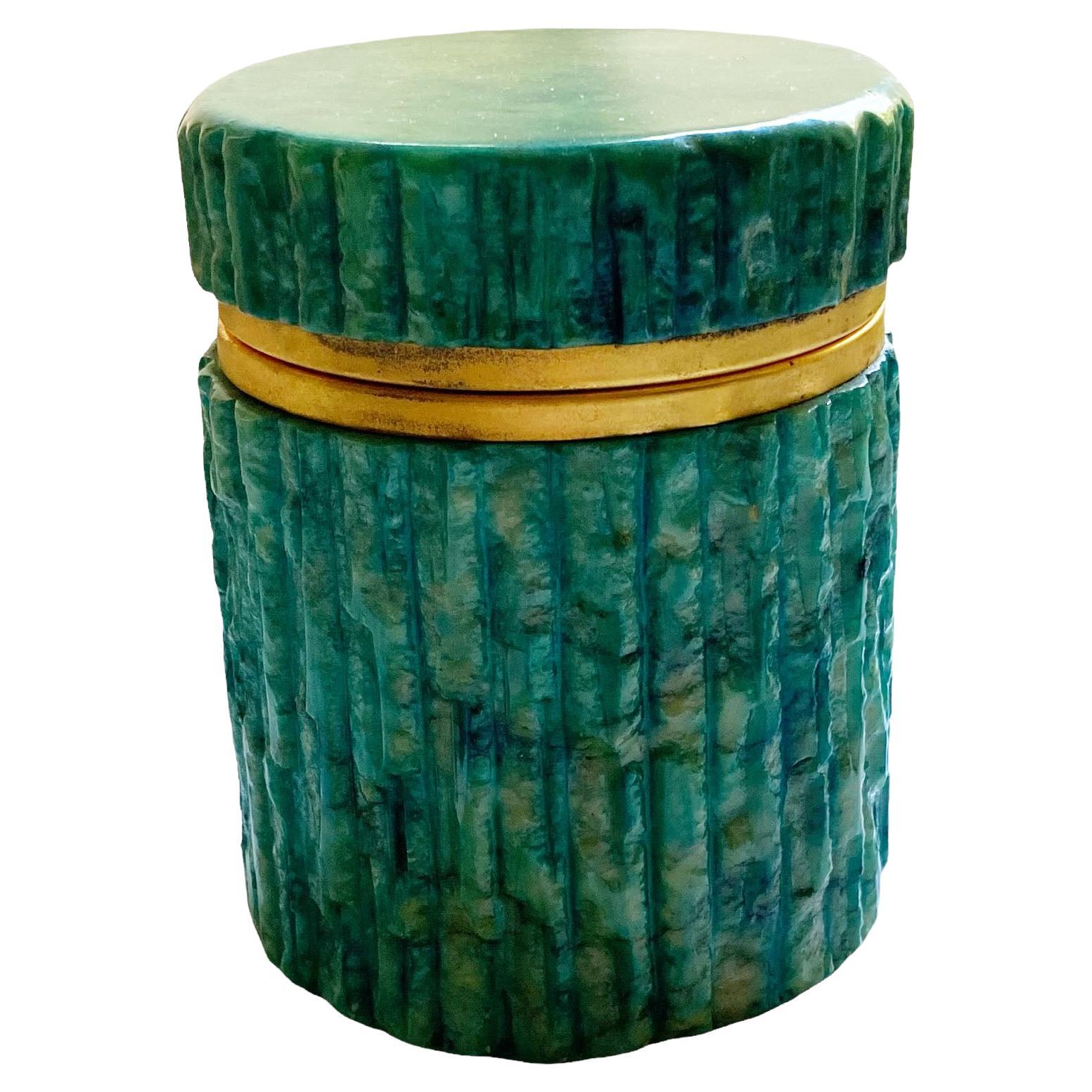 Italian Green Alabaster Box at 1stDibs