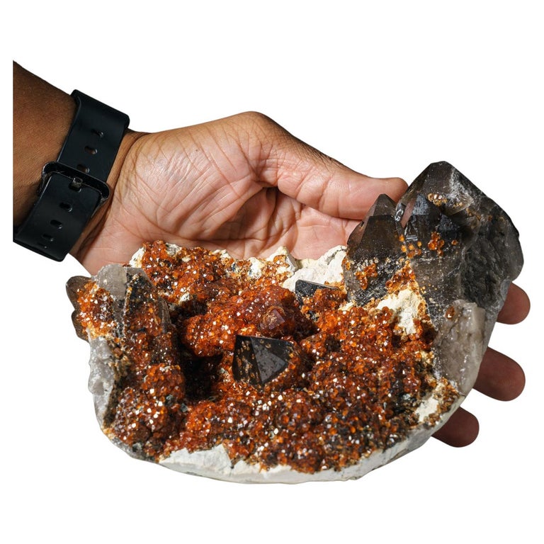 Spessartine Garnet with Smoky Quartz from Fujian, China For Sale at 1stDibs