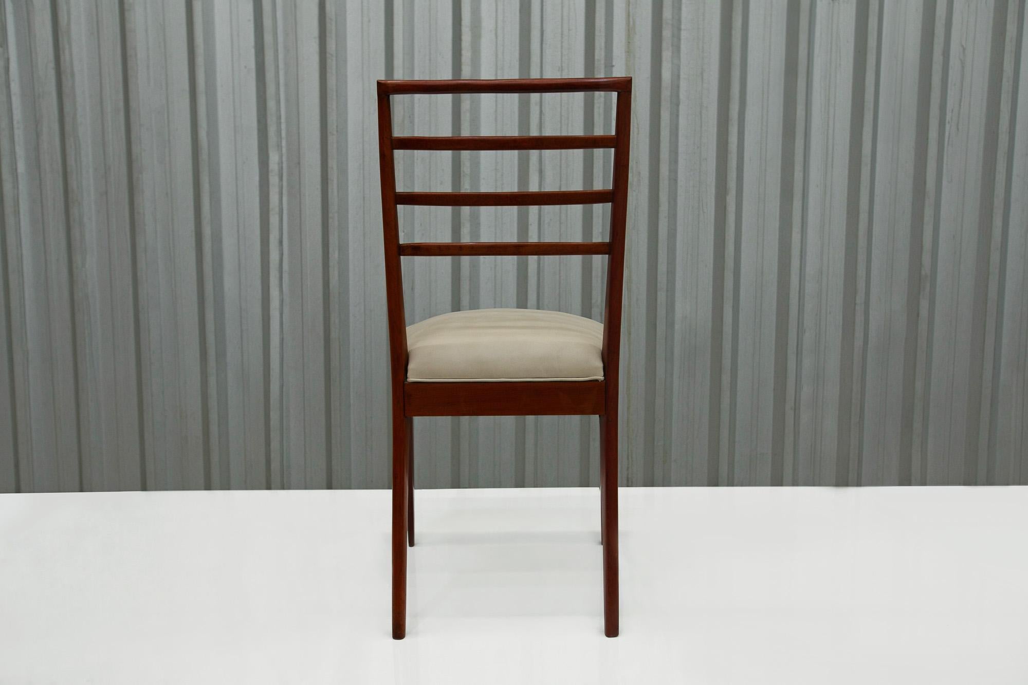 Brazilian Modern Chairs in Hardwood and Leather by Rino Levi, Brazil ...