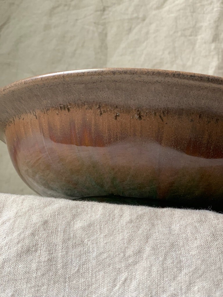 Mid-Century Modern Large Ceramic Decorative Bowl with Fat Lava Glaze ...