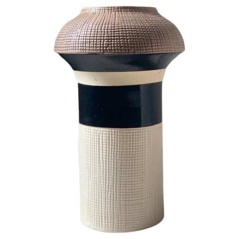21st Century Ribbed Ceramic Vase For Sale at 1stDibs