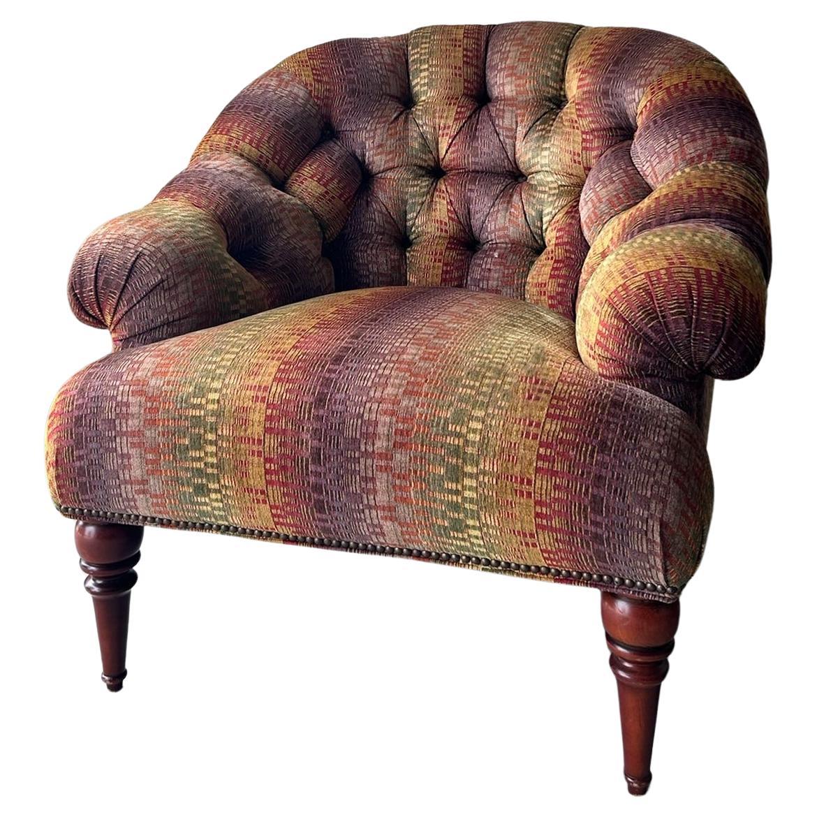 Rare Wave-Pattern Upholstery, Swivel Lounge Chair, Manner of Milo ...