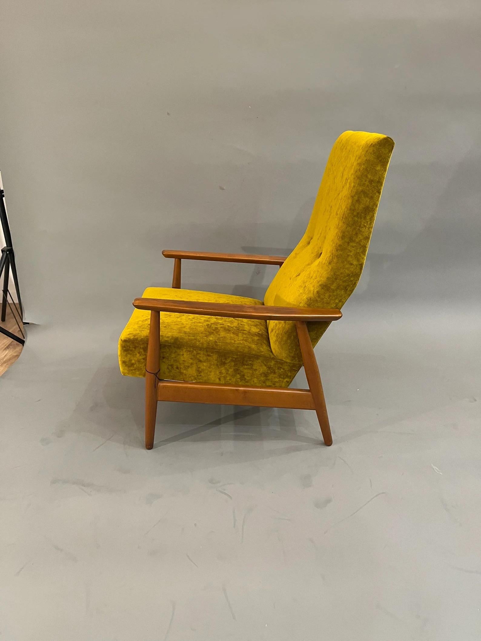 Mid-Century Danish Recliner Arm Chair For Sale at 1stDibs