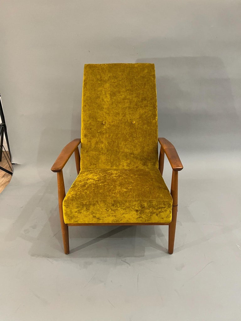 Mid-Century Danish Recliner Arm Chair For Sale at 1stDibs