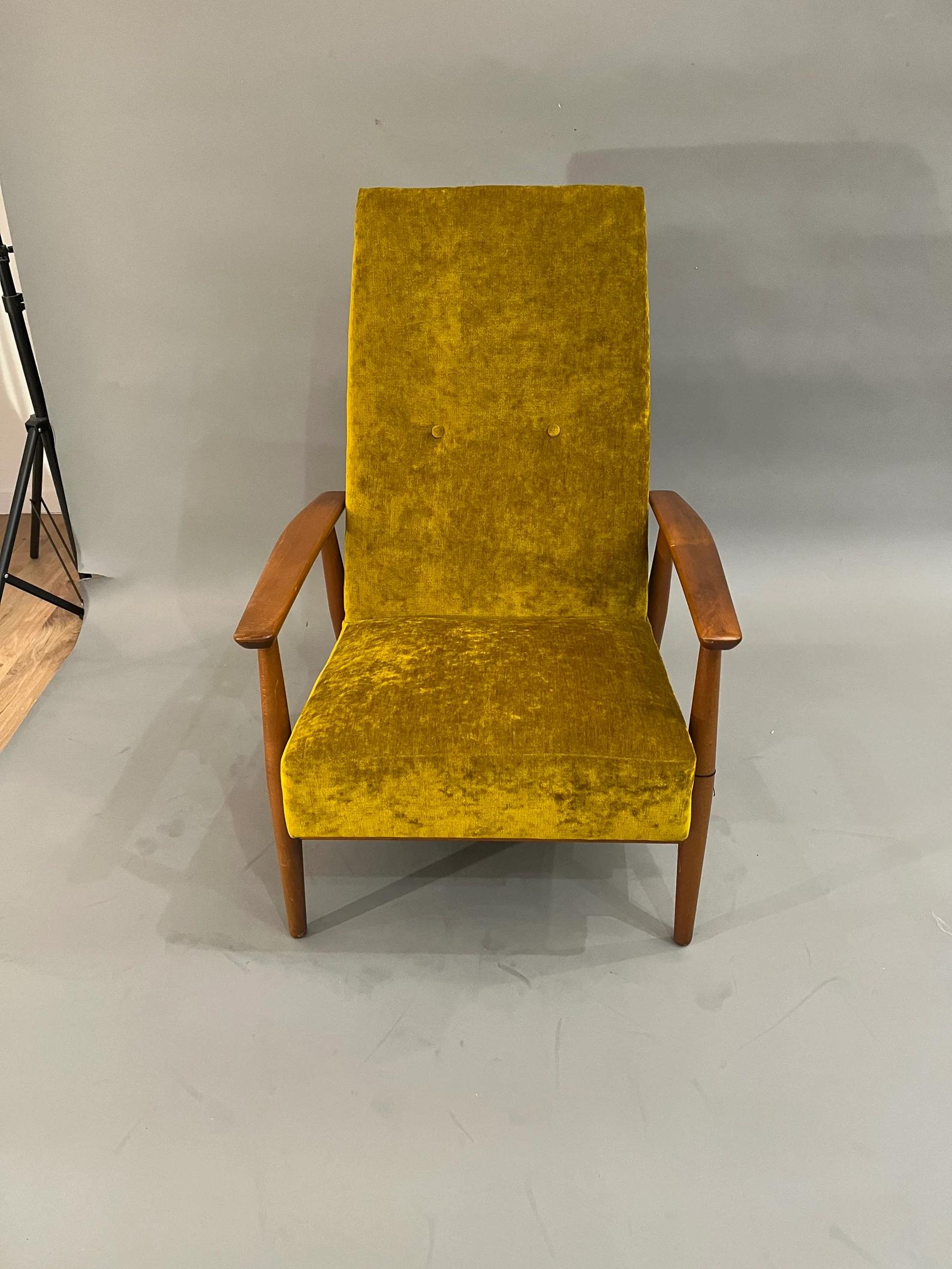 Mid-Century Danish Recliner Arm Chair For Sale at 1stDibs