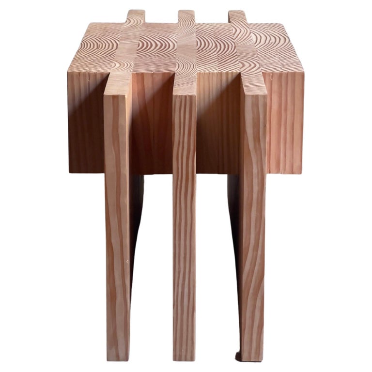 Contemporary object Stool Table Made Entirely from Industrial Pine Wood ...