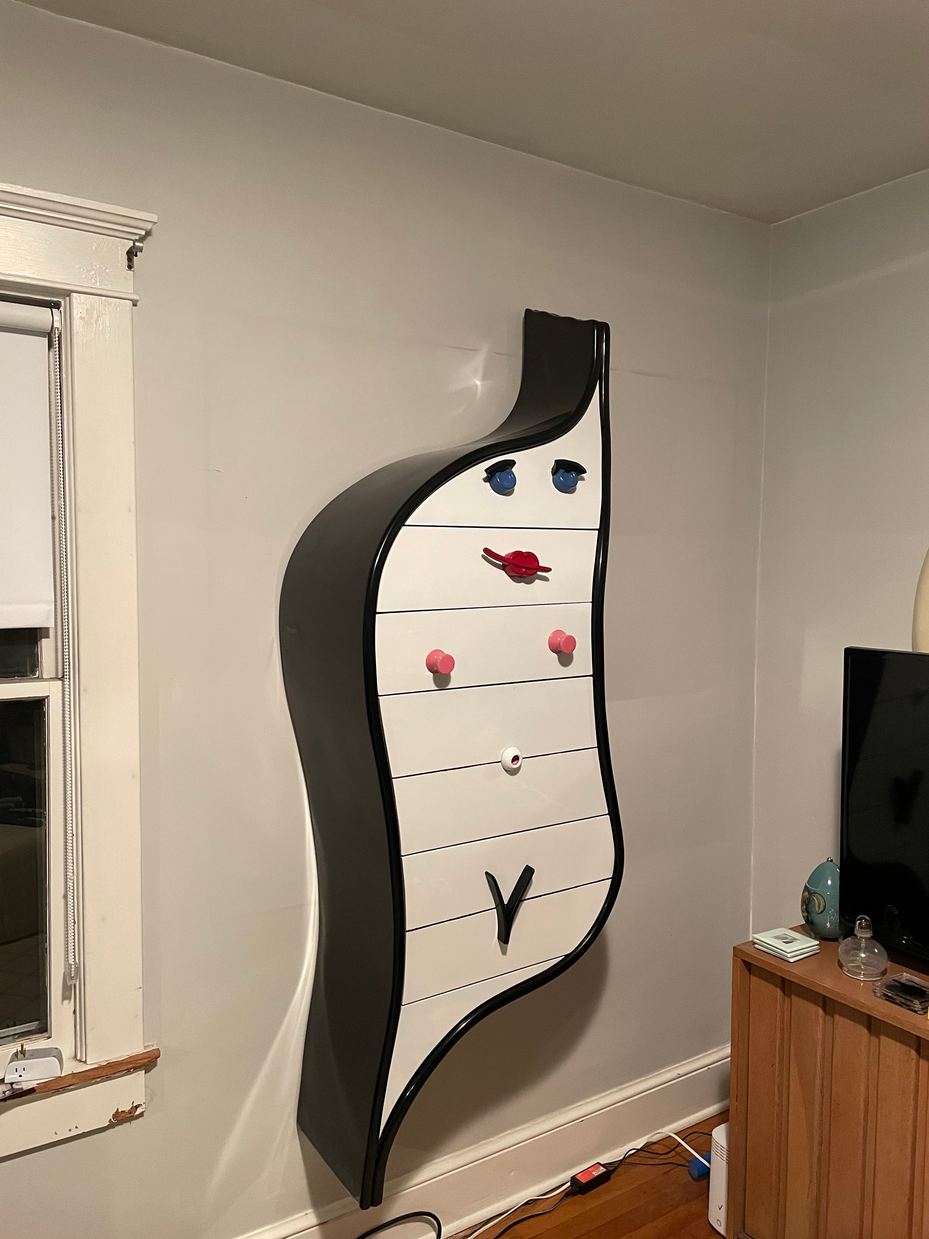 Postmodern Burl Wood Laminate and Chrome Chest of Drawers For Sale at ...