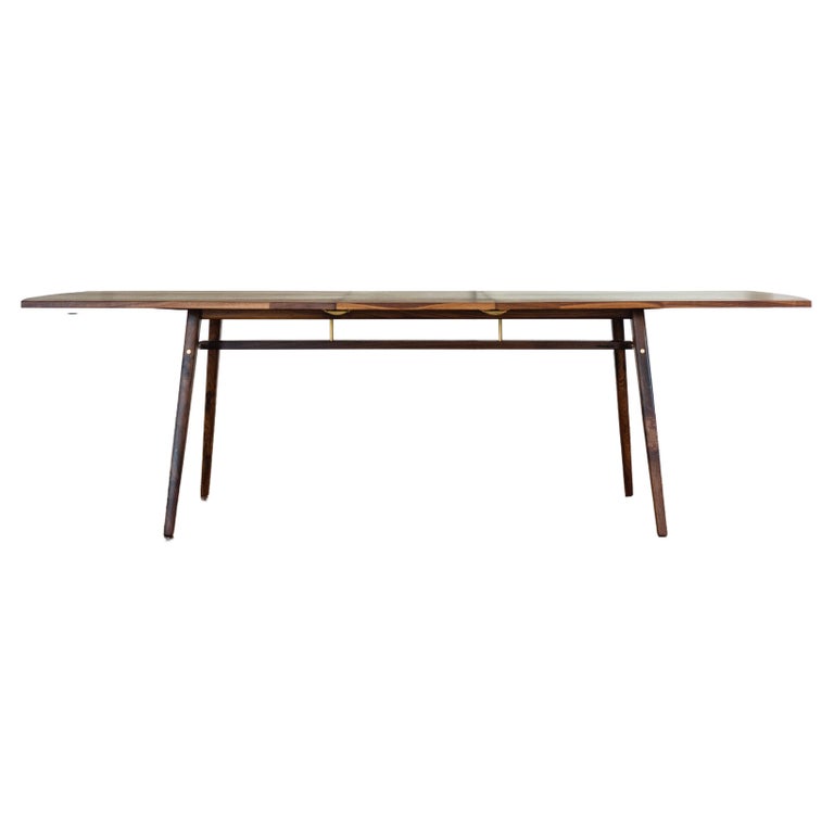 Flint Modern Extension Table in Walnut with Brass Joinery Details For ...