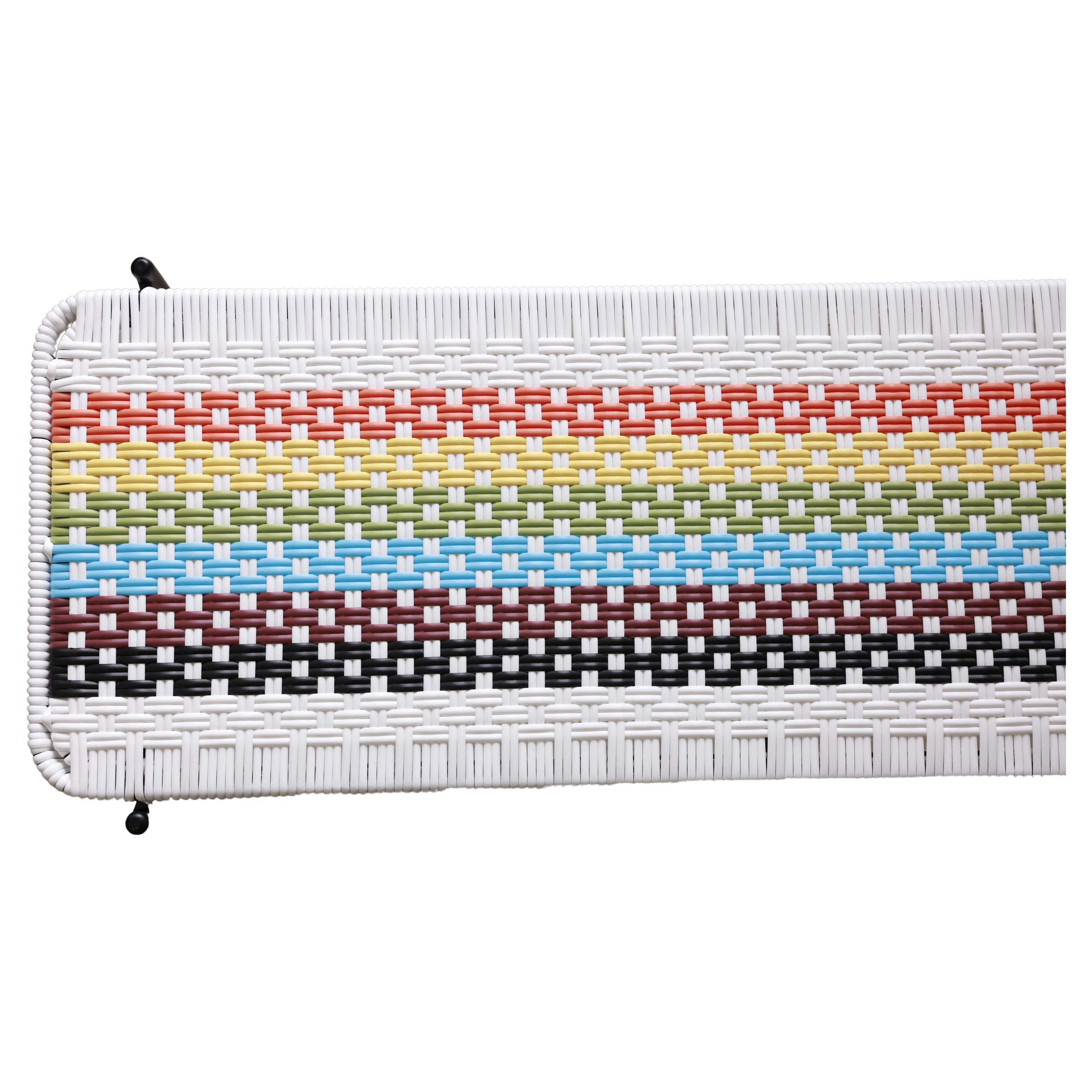 Indoor Outdoor Handwoven Rainbow Patio Bench Seat by Frida and Blu For ...