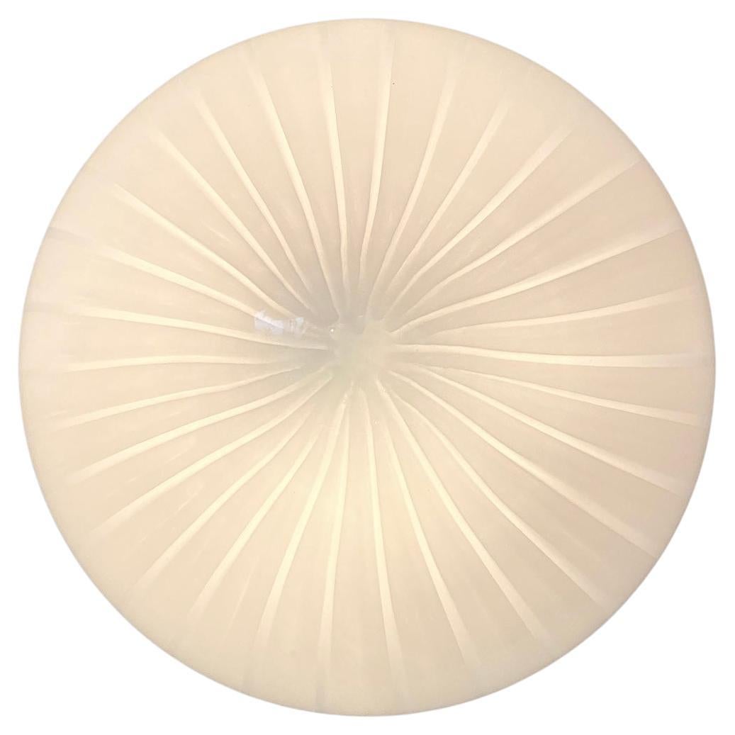 P30 Murano Flush Mount Wall Ceiling Lamp in White Swirl Glass with ...