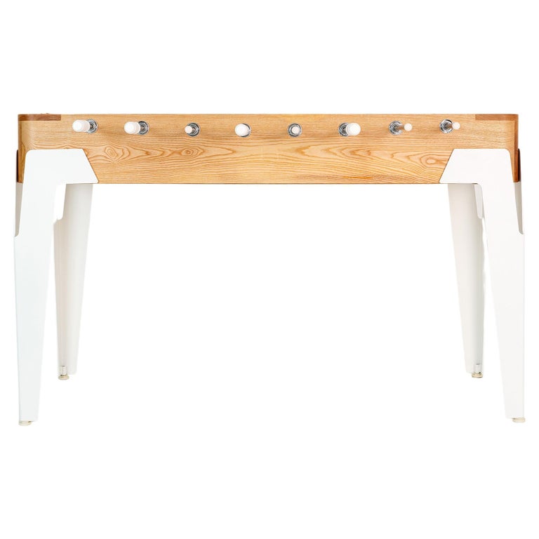 Nobu Modern Ash wood White Steel Leg Foosball Table For Sale at 1stDibs