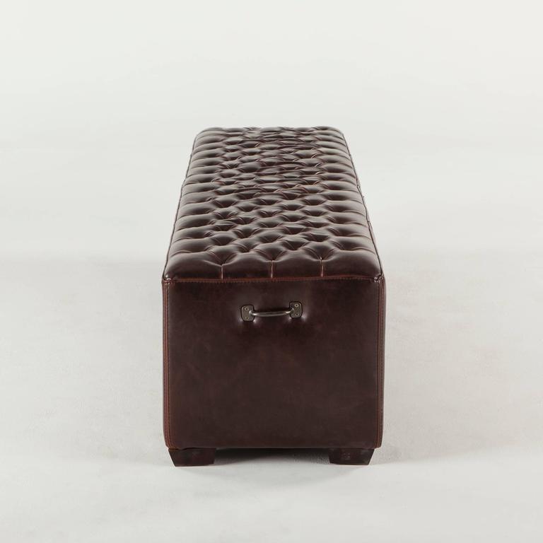Rectangular Leather Bench For Sale at 1stDibs