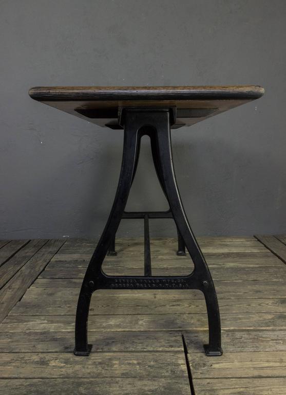 Early 20th Century Iron and Wood Factory Table at 1stDibs