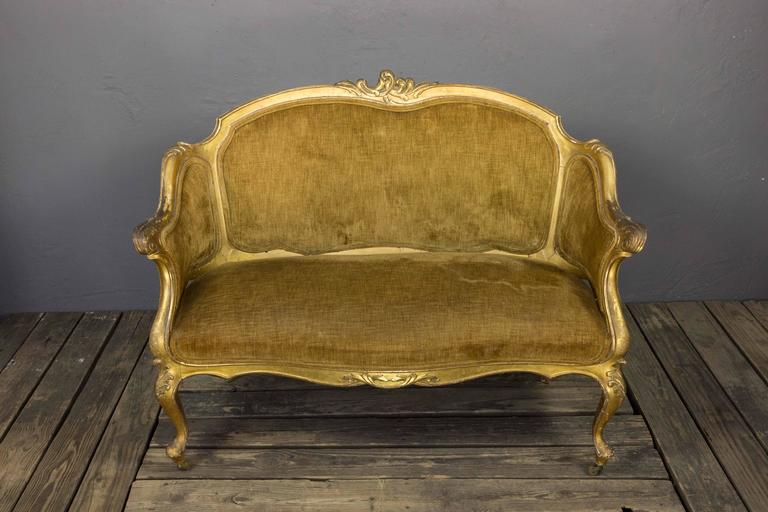 French 19th Century Rococo Revival Giltwood Settee at 1stDibs | rococo ...