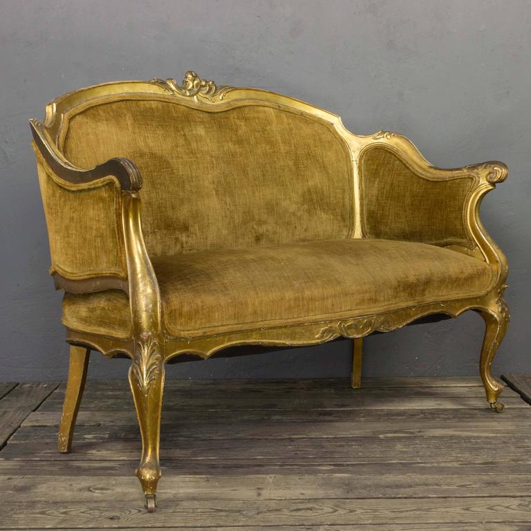French 19th Century Rococo Revival Giltwood Settee at 1stDibs | rococo ...
