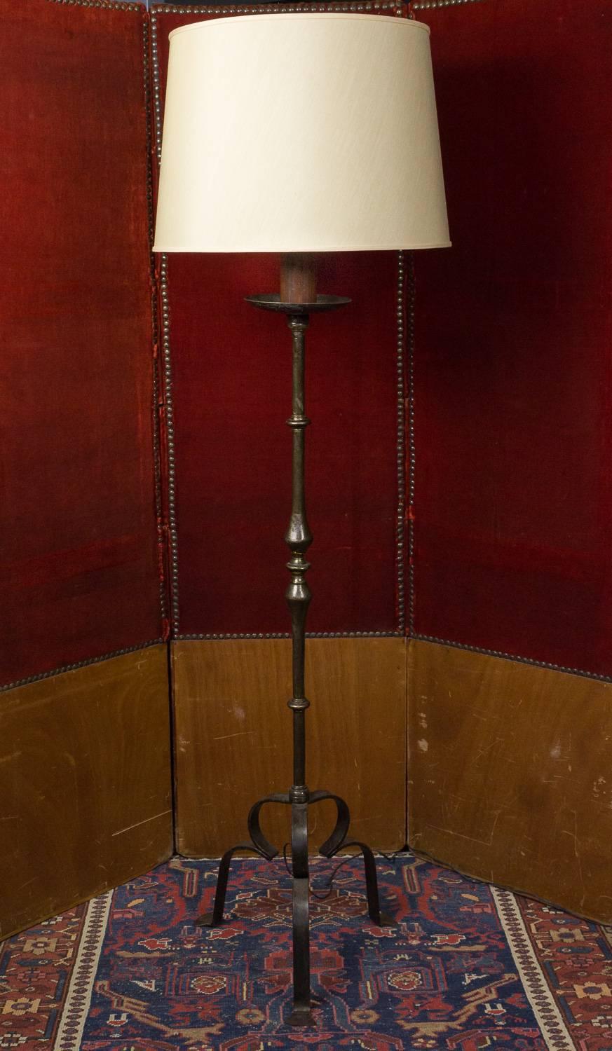 140s Wrought Iron Floor Lamp at 1stDibs | forged iron floor lamp