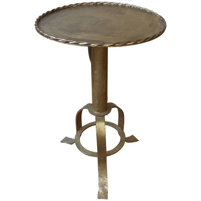 Mid-Century Modern Style Gilt Iron Side Table For Sale at 1stDibs