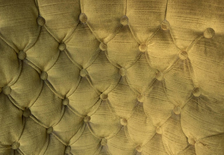 Pair of French Tufted Armchairs with Matching Ottoman at 1stDibs