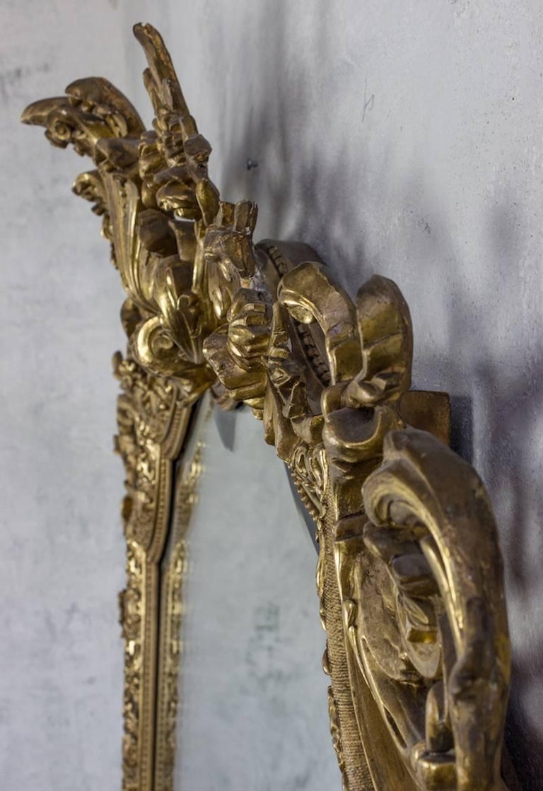 Ornate 19th Century French Gilt Framed Beveled Mirror For Sale at ...