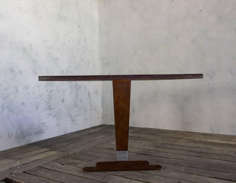 Leather Covered Console Table at 1stDibs