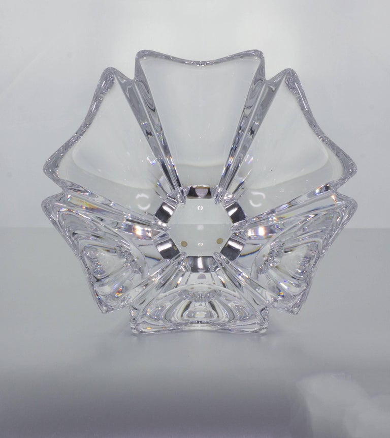 Swedish Crystal Petal Bowl For Sale at 1stDibs