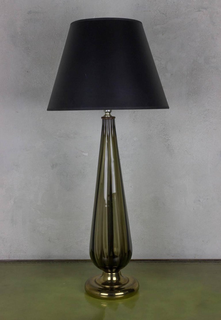 Mid Century Italian Smoked Glass Lamp at 1stDibs | italian glass lamp ...