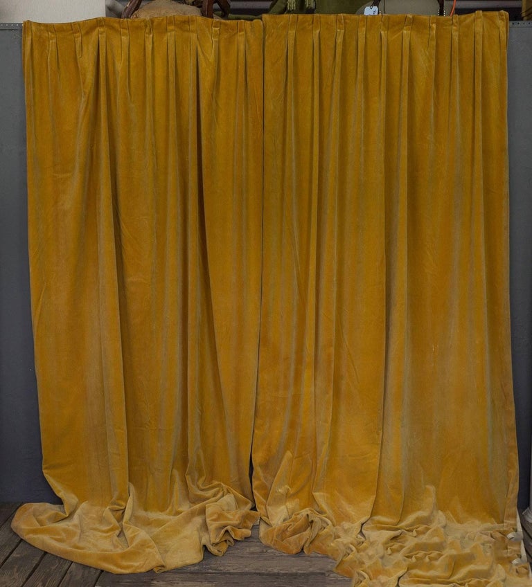 Pair of Gold Velvet Drapes at 1stDibs | gold velvet curtains, orange ...