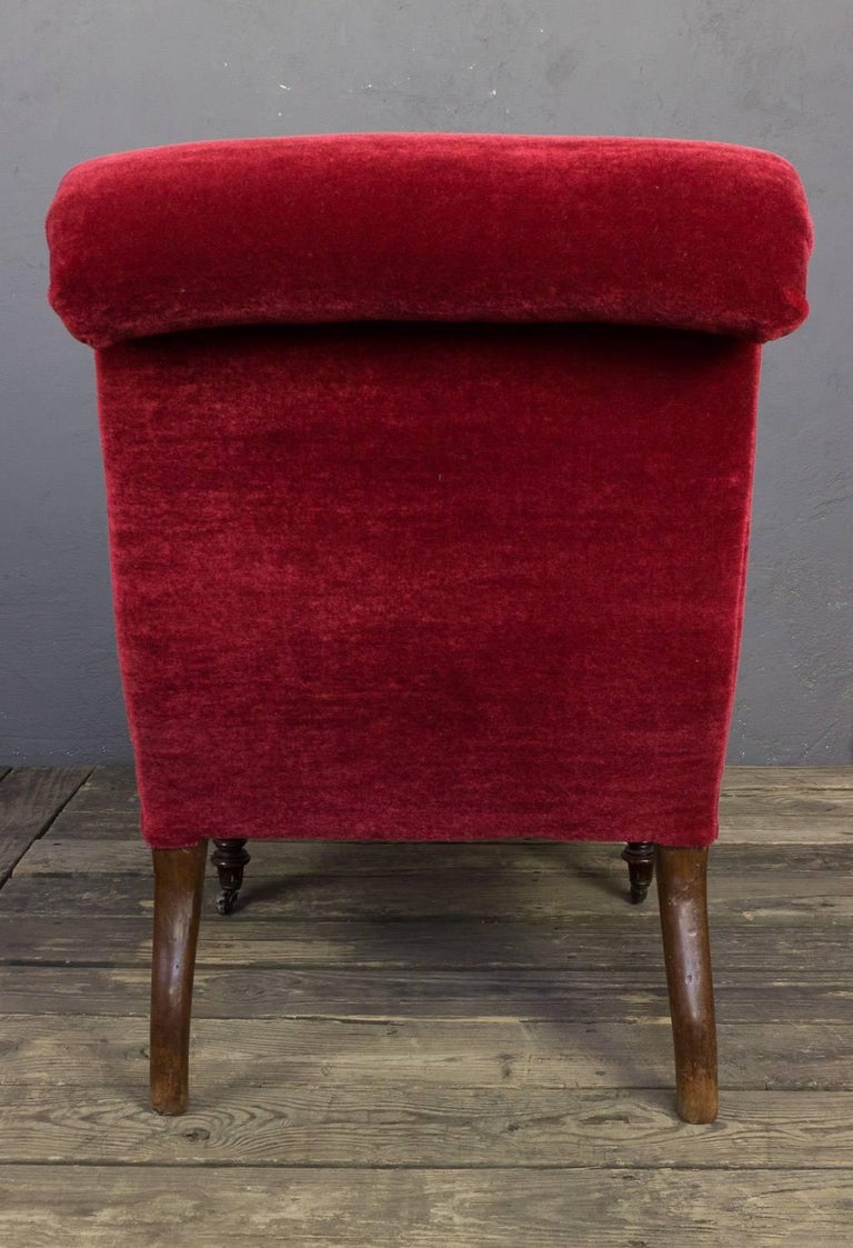 Spanish Red Scrollback Slipper Chair For Sale at 1stDibs | red slipper ...