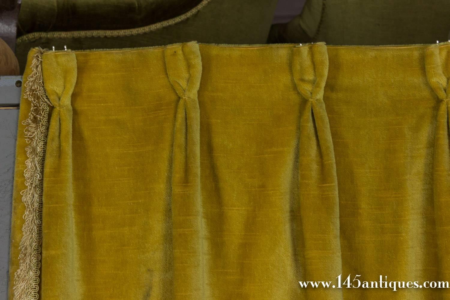 Pair of Rich Gold Velvet Drapes For Sale at 1stdibs