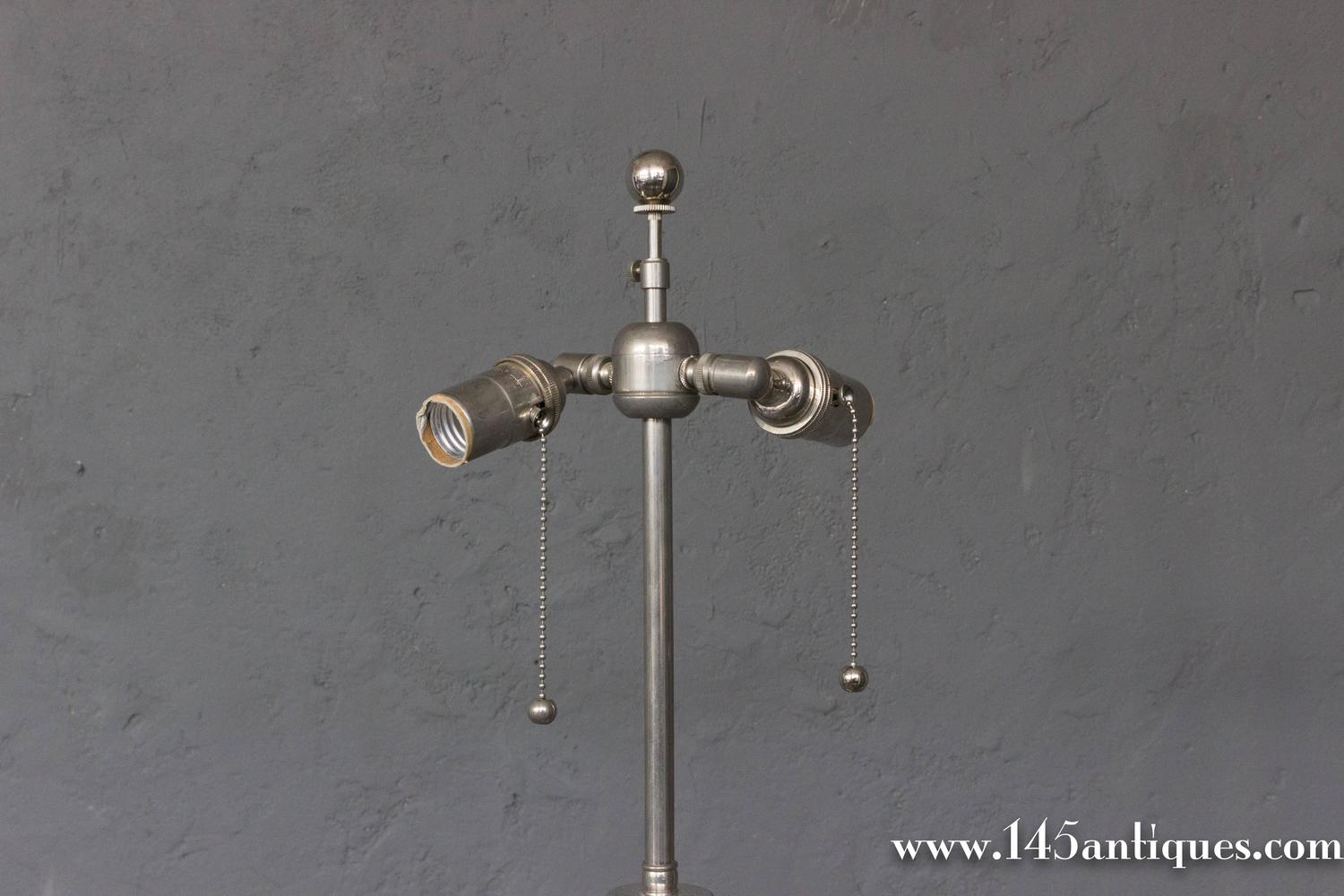 French Nickel-Plated Bronze Floor Lamp with Triangular Base For Sale at ...