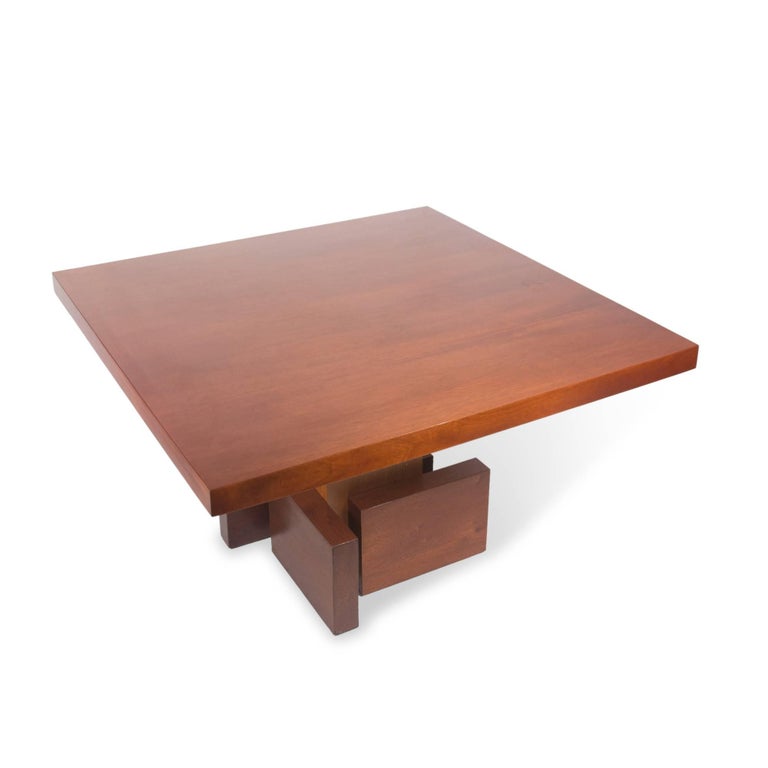 Cubist Pedestal Base Square Dining Table, French, 1930s For Sale at 1stDibs