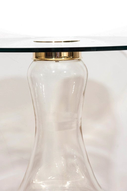 Pair of Glass, Urn Form Base Tables For Sale at 1stDibs