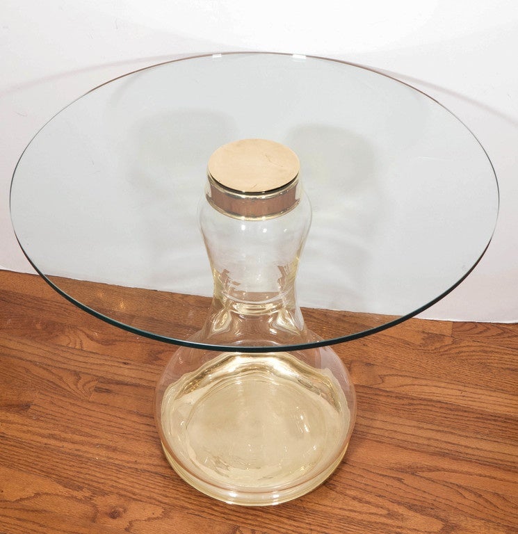 Pair of Glass, Urn Form Base Tables For Sale at 1stDibs