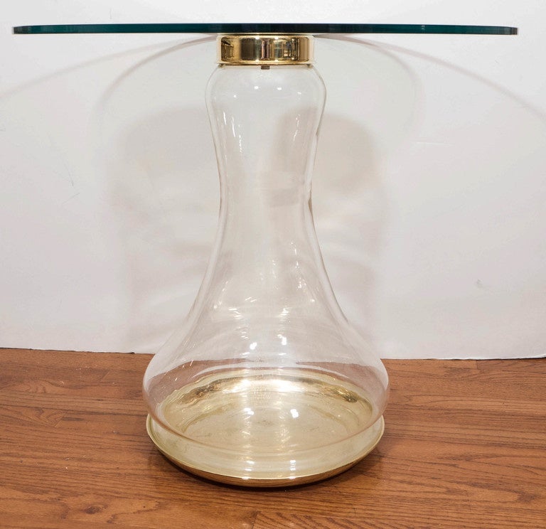 Pair of Glass, Urn Form Base Tables For Sale at 1stDibs