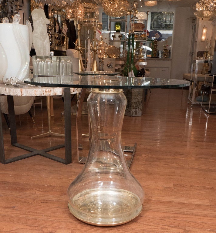 Pair of Glass, Urn Form Base Tables For Sale at 1stDibs
