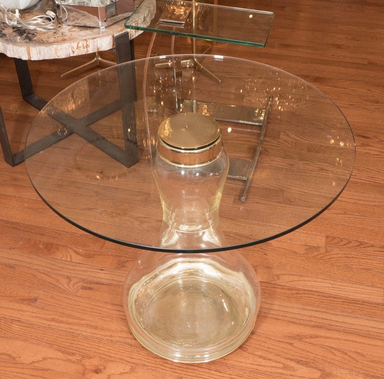 Pair of Glass, Urn Form Base Tables For Sale at 1stDibs
